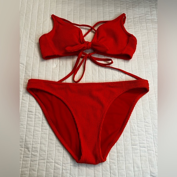 Kona Sol | Swim | Kona Sol Orange Textured Bikini | Poshmark
